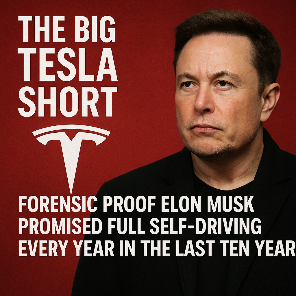 The BIG TESLA SHORT: Forensic PROOF Elon Musk promised Full Self ...